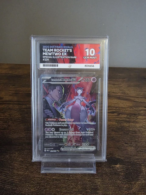 POKÉMON TCG DESTINED Rivals Team Rocket's Mewtwo EX Sir 231/182 ACE 10 ...