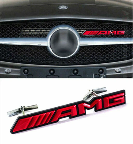 1X ROT AMG Emblem Logo GRILLE Frontgrill kuhlergrill kühlergrill Emblem ...