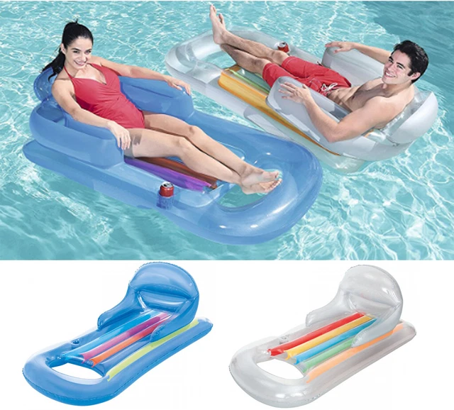 BESTWAY INFLATABLE POOL Lounger Lilo Reclining Float Arm & Back Rest ...
