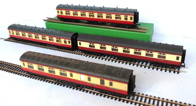 4 X BACHMANN/AIRFIX /Mainline Stanier Coaches: BR Crimson & Cream ...