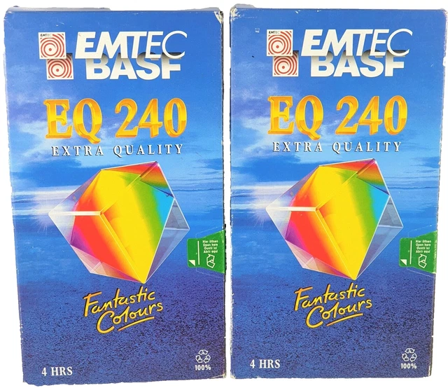 VTG NEW EMTEC BASF EQ 240 VHS Video Blank Cassette Tapes Set x 2 4 Hrs ...