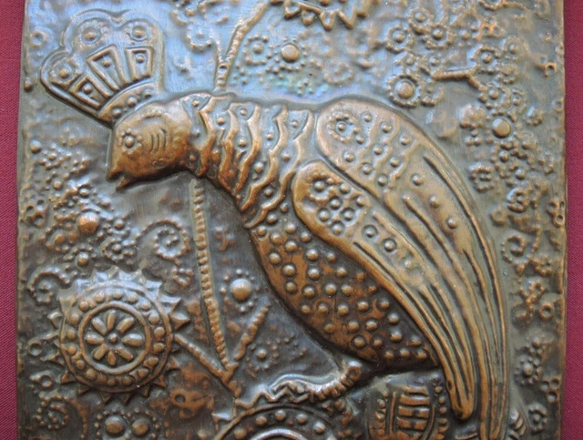 OLD USSR BRONZE STAMPED PLAQUE /Miracle BIRD/ Vintage ussr Wall Hanging ...