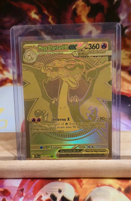 POKEMON TCG PHANTASMAL Flames Mega Charizard X EX 130/094 - Gold Mega ...