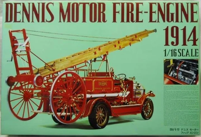 RARITÄT - BANDAI 0538055 - Dennis Motor Fire-Engine 1914& 4 Figuren ...