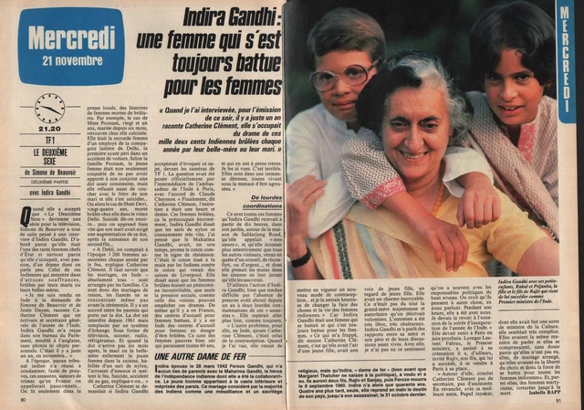 COUPURE DE PRESSE Clipping 1984 Indira Gandhi (2 pages) EUR 5,00 - PicClick FR
