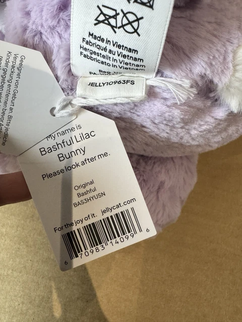 AUTHENTIC JELLYCAT BASHFUL Lilac Bunny Medium Plush Toy BNWT Retired Rare £63.10 - PicClick UK