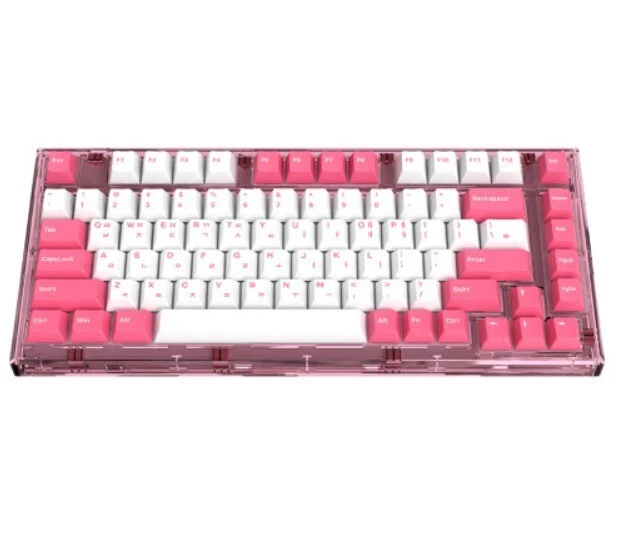 ABKO AG75 DICHTUNGSHALTERUNG Mechanische Gaming Tastatur Rose Pink ...