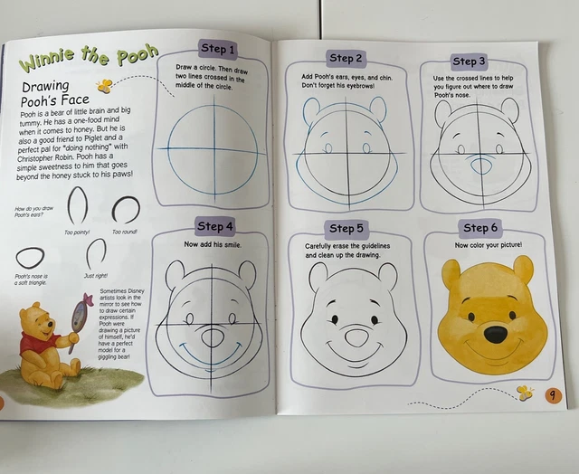 DISNEY MAGIC ARTIST Learn How To Draw Winnie The Pooh Book Walter ...