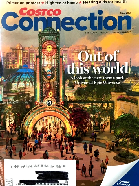 COSTCO CONNECTION MAGAZINE May 2025 UNIVERSAL EPIC UNIVERSE THEME PARK ...