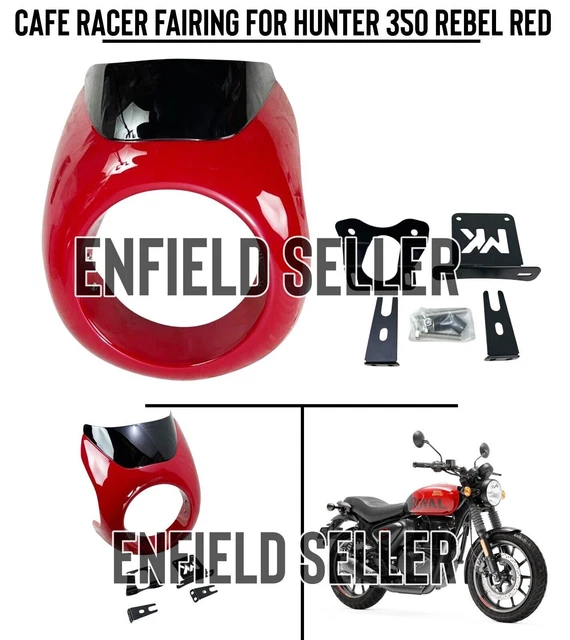 &CARENA CAFE RACER& adatta per Royal Enfield Hunter 350 Rebel Red EUR ...