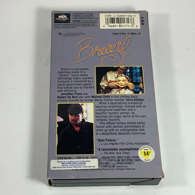 BRAZIL VHS 1985 Original MCA Robert De Niro Cult Sci-Fi Drama Retro ...