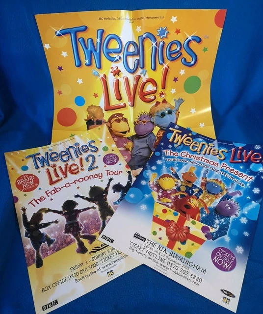CBEEBIES ORIGINAL THE TWEENIES LIVE 1 & 2 Christmas Theatre Poster LOT ...