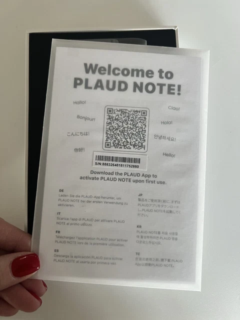 PLAUD NOTE AI Voice Recorder 64GB w/Case ChatGPT Powered 112 Languages ...