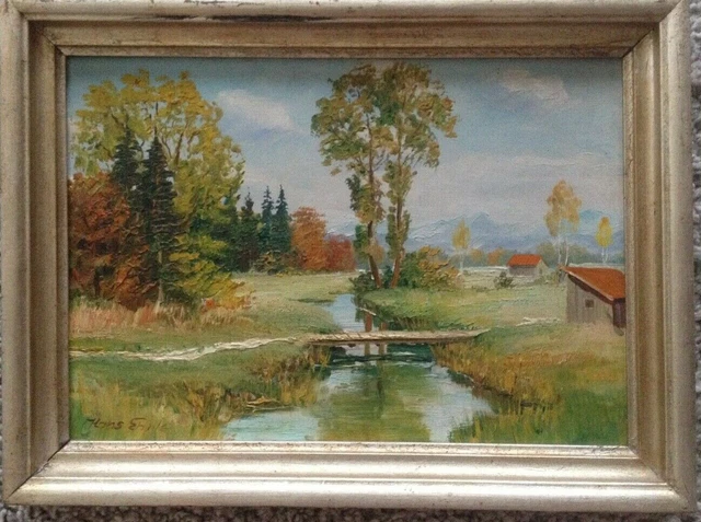 ::IMPRESSIONIST ÖLGEMÄLDE HANS Ehrle Signiert °Landschaft Voralpen Brücke Tal Öl EUR 140,00 ...