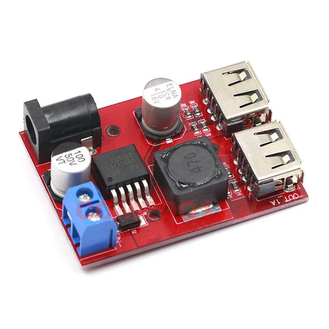DUAL USB DC-DC 6-40V to 5V 3A Step Down Converter Board Power Supply ...