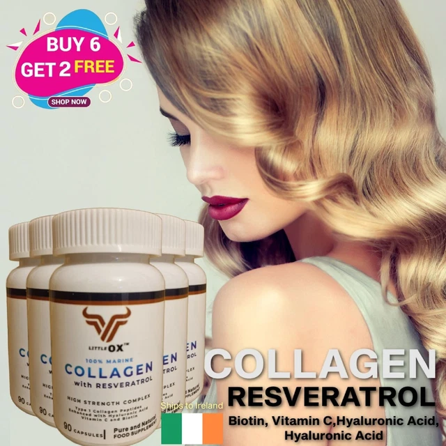 6+2 HYDROLYSED MARINE Collagen 1880mg Complex-Max Strength Skin Hair ...