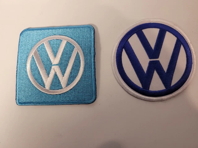 2 PATCH THERMOCOLLANT Brodé Volkswagen Rond 8cm Carre 7,5 Cm EUR 10,90 ...