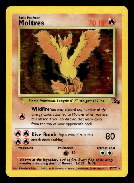 MOLTRES 12/62 HOLO Rare Fossil Set Pokemon Card $68.88 - PicClick AU