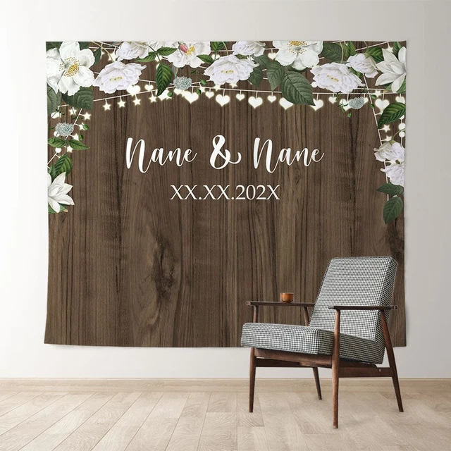 PERSONALIZED RUSTIC WOOD Wedding Backdrop Decor $37.90 - PicClick AU