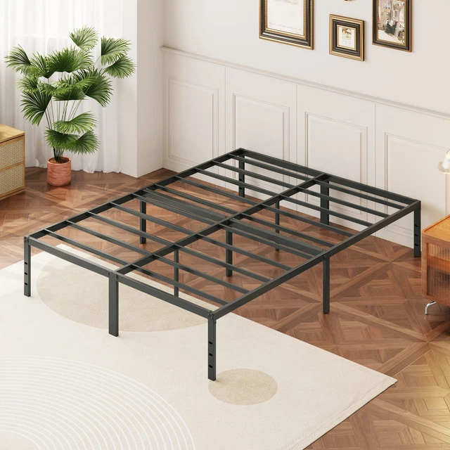 METAL IRON BED Frame Bases Heavy Duty Slat Support Single Double King ...