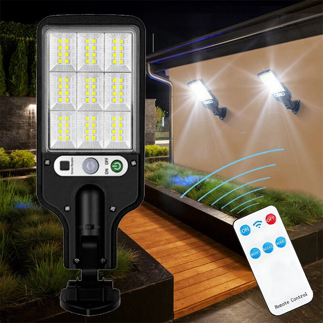 6000W LED SOLAR Street Wall Light PIR Motion Sensor Security Outdoor ...