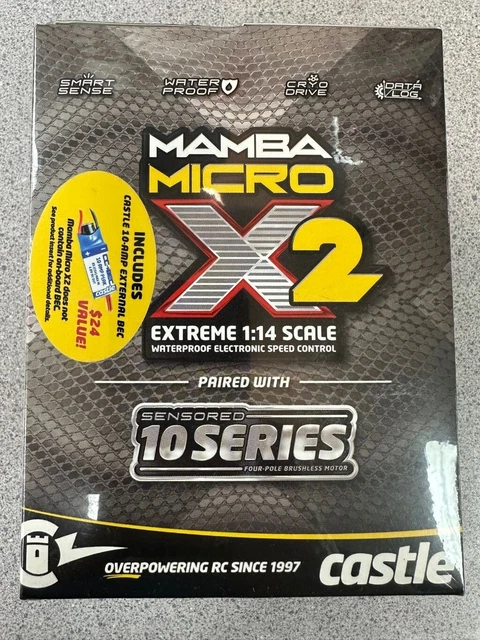 CASTLE CREATIONS MAMBA Micro X2 Waterproof 1/18th Brushless Combo ...