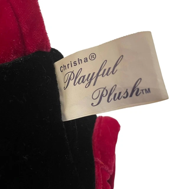 VINTAGE CHRISHA PLAYFUL Plush Red Black Striped Fish Hat Halloween ...