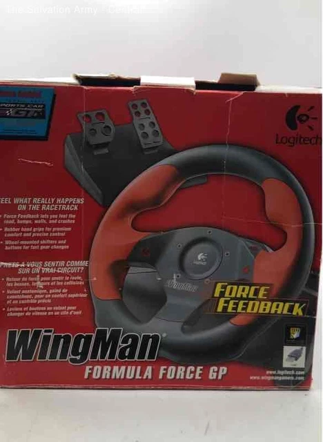 LOGITECH WINGMAN FORMULA Force GP Red Black Steering Wheel With Pedals ...