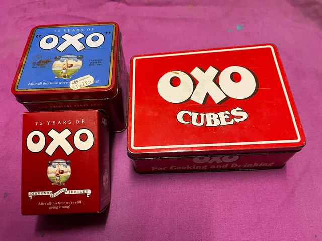 VINTAGE OXO CUBES Tins 75 Years & 48 Cube Tin £12.50 - PicClick UK