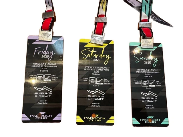 F1 PADDOCK CLUB Pass 2025 Japanese Grand Prix Suzuka Circuit 3-Day VIP ...