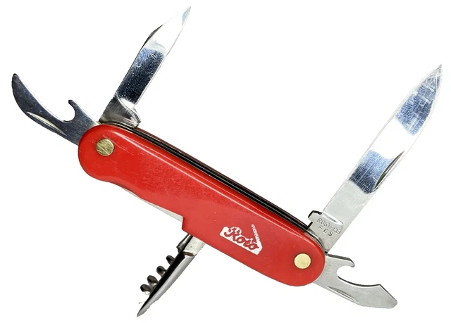 VINTAGE FES ROTO Rostfrei Red Handled Multi-Function Stainless Steel ...