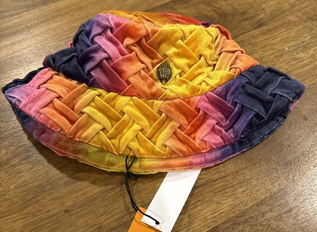 KURT GEIGER LONDON Rainbow Bucket Hat Eagle One Size Gold Orange Pink ...