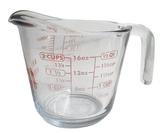 VINTAGE GLASS ANCHOR Hocking 2 Cup Measuring Pitcher #698 £10.49 ...
