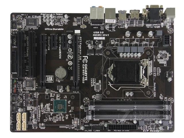 FOR GIGABYTE B85-HD3 Motherboard B85 LGA1150 DDR3 32G VGA+DVI+HDMI ATX ...