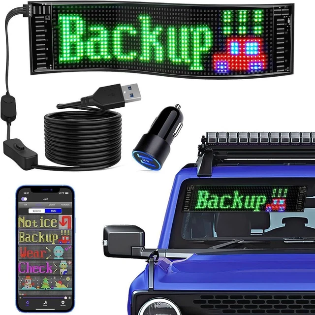 CAR RGB LED Sign Scrolling Message Display Board Screen Programmable ...