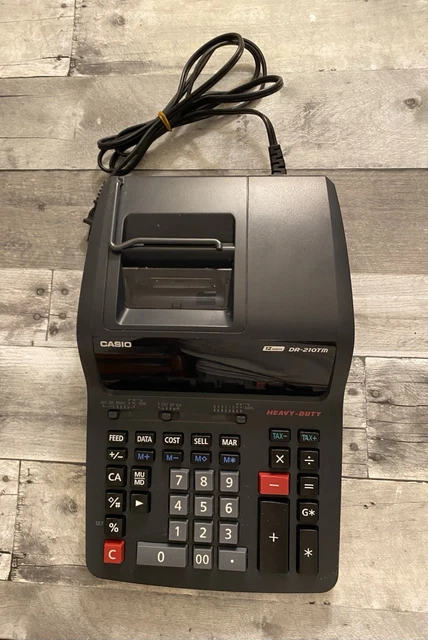 CASIO DR-210TM HEAVY-DUTY Desktop Printing Calculator Tested Works! No ...