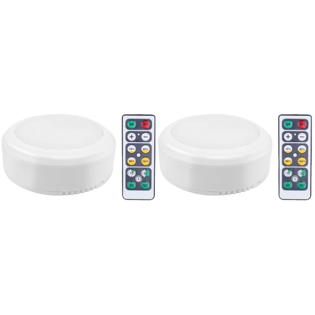 WIRELESS PUCK LIGHT Cordless Night Light Remote Night Lamp Wireless ...