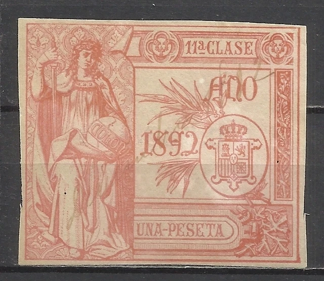 4117-SELLO FISCAL CLASICO España Colon 1892 Centenario Descubrimiento 1 ...