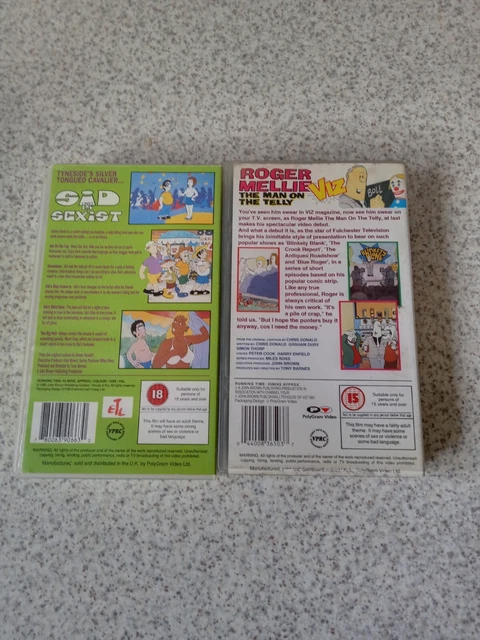 VIZ SID THE SEXIST ROGER MELLY THE MAN ON THE TELLY VHS PAL UK DOUBLE ...