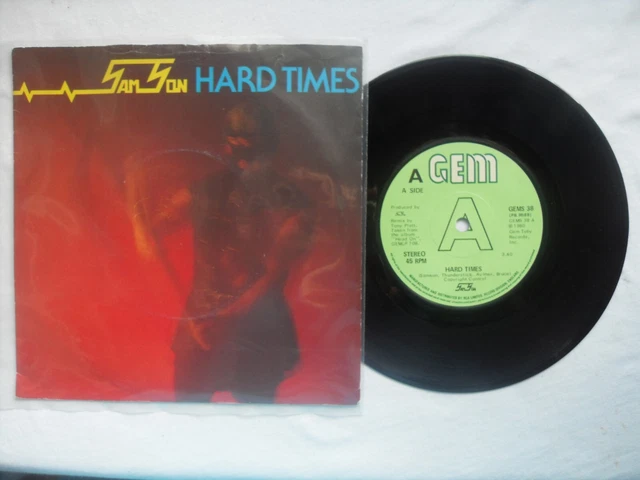 SAMSON HARD TIMES GEM RECORDS UK VINYLE SINGLE dans POCHETTE PHOTO ...