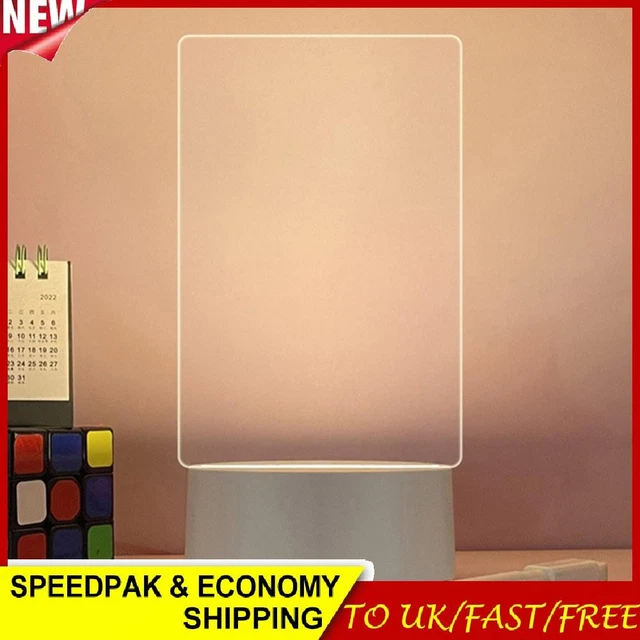 LED BEDSIDE LAMP USB Acrylic DIY Note Board Lamp Rewritable for Home ...