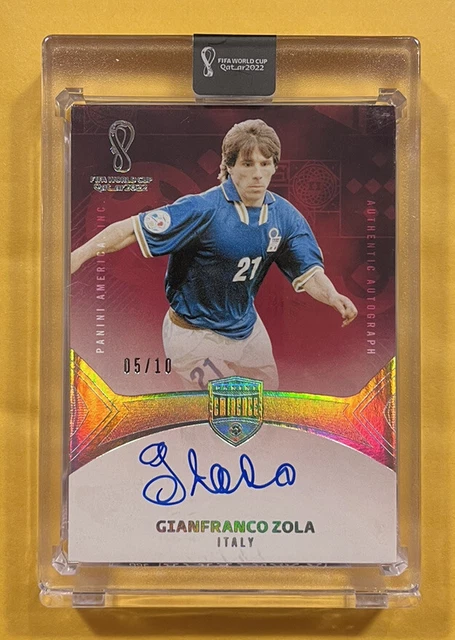 GIANFRANCO ZOLA 2022 Eminence FIFA World Cup AUTO Card # 05/10 ITALY ...