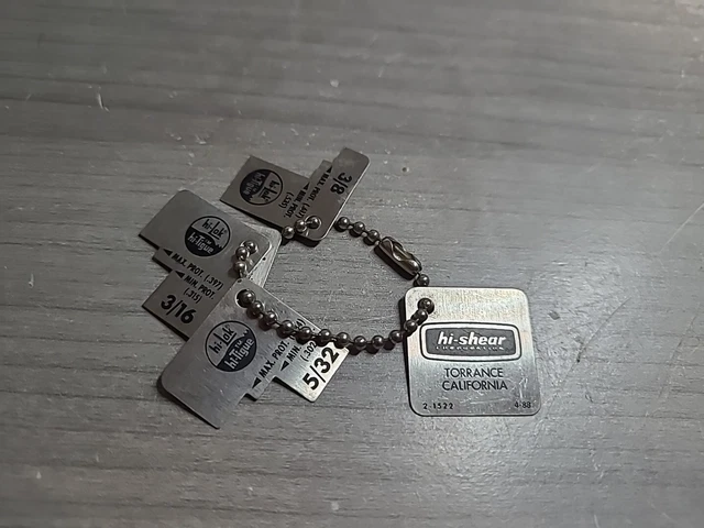 AIRCRAFT FASTENER GRIP Scale hi-shear Pin Protrusion Gages 2-1522 4-88 ...