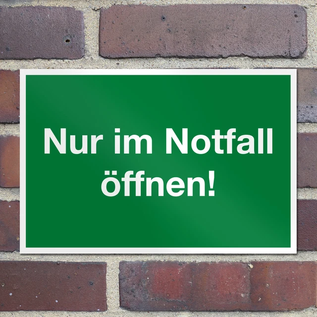 WANDKINGS HINWEISSCHILD &NUR im Notfall öffnen!" Sicherheit Privat Draußen EUR 9,90 - PicClick DE
