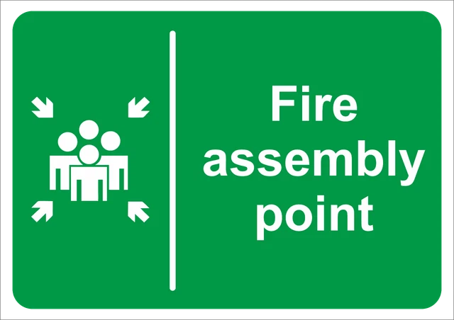 FIRE ASSEMBLY POINT Sign - A5/A4/A3 Sticker/Foamex Fire/Emergency ...