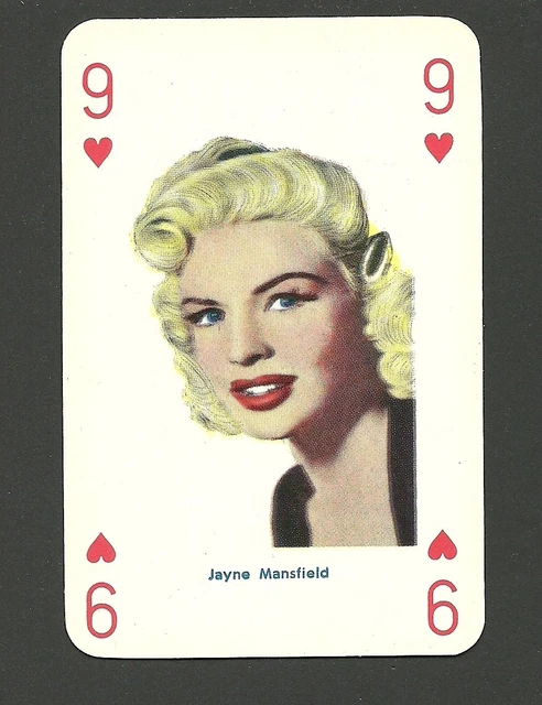 JAYNE MANSFIELD RARE Vintage 1950s Film Star Actress Pin Up Playing ...