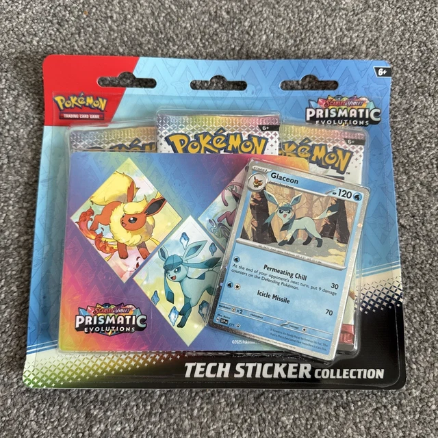 POKÉMON TCG: PRISMATIC Evolutions Tech Sticker Collection, GLACEON £29. ...