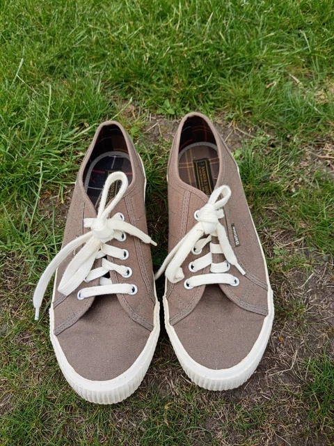 BARBOUR LACE UP quilted Brown Canvas Shoe pumps UK 8 £19.36 - PicClick UK