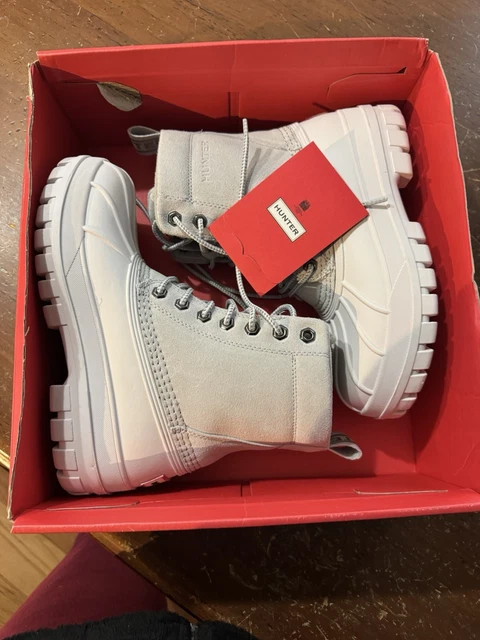 HUNTER DUCK BOOT HM Southall Light Grey/Gray M7 /Eur 39 Unisex NEW ...