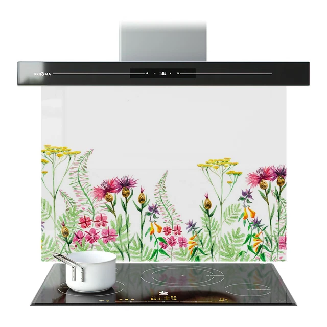 KITCHEN GLASS SPLASHBACK Toughened Tile Cooker ANY SIZE Painting ...